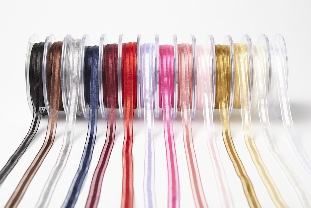 3/8 Inch Sheer with Satin Center Ribbon - May Arts Wholesale Ribbon
