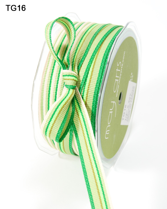 1/2 Inch Grosgrain Variegated Stripes Ribbon - May Arts Wholesale Ribbon