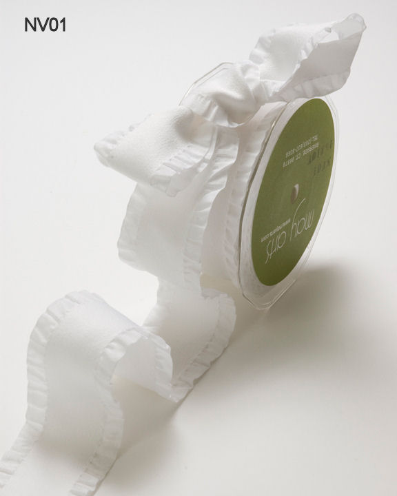 1.5 Inch Faux Suede Ruffled Edge Ribbon - May Arts Wholesale Ribbon