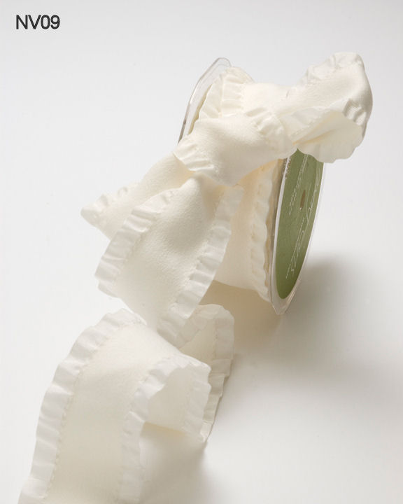 1.5 Inch Faux Suede Ruffled Edge Ribbon - May Arts Wholesale Ribbon