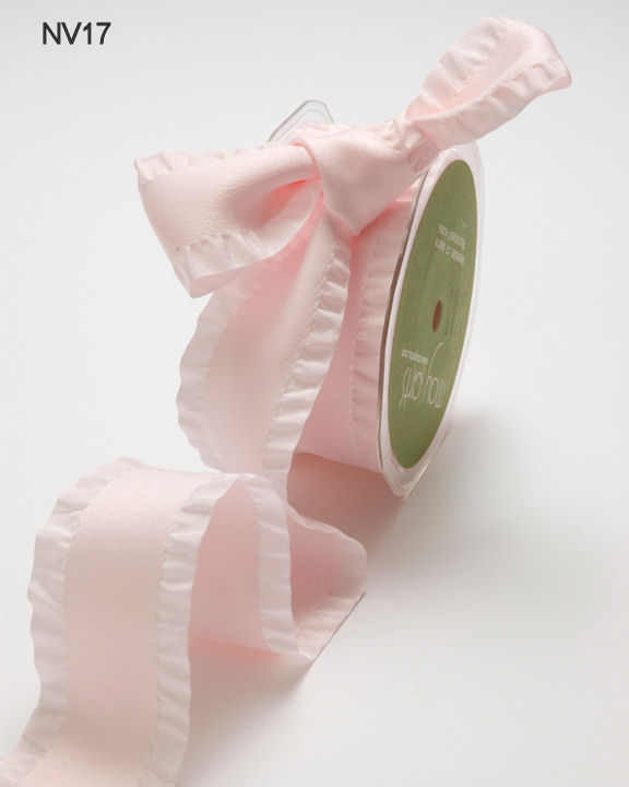 1.5 Inch Faux Suede Ruffled Edge Ribbon - May Arts Wholesale Ribbon